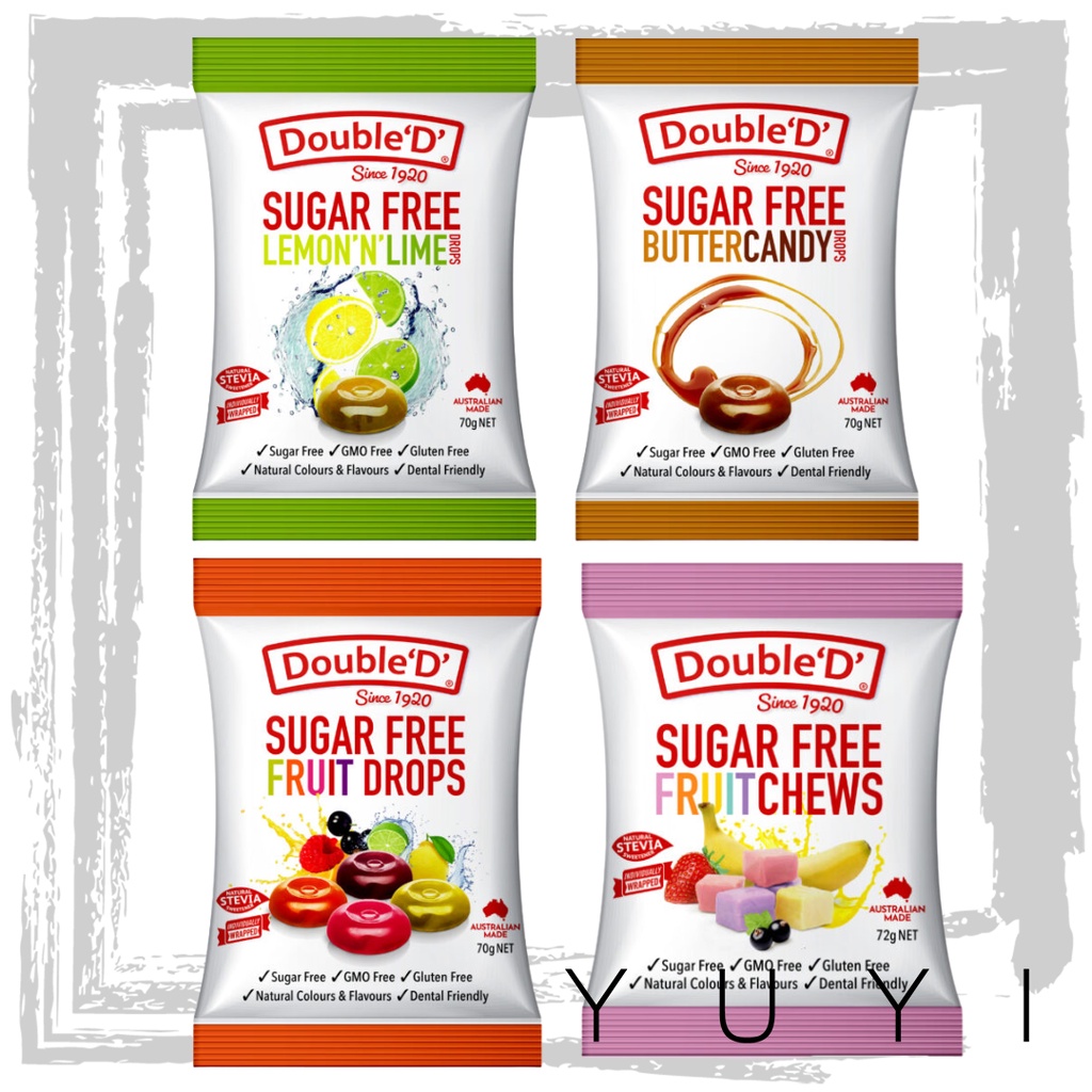 【Double D】Sugar Free Lemon & Lime Drops - 70g | Shopee Malaysia