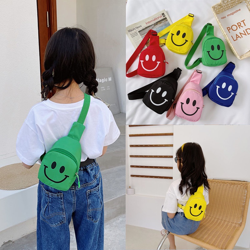 Chest Bag Shoulder For Kids Fashion Smiley Face (Smile) | Shopee Malaysia