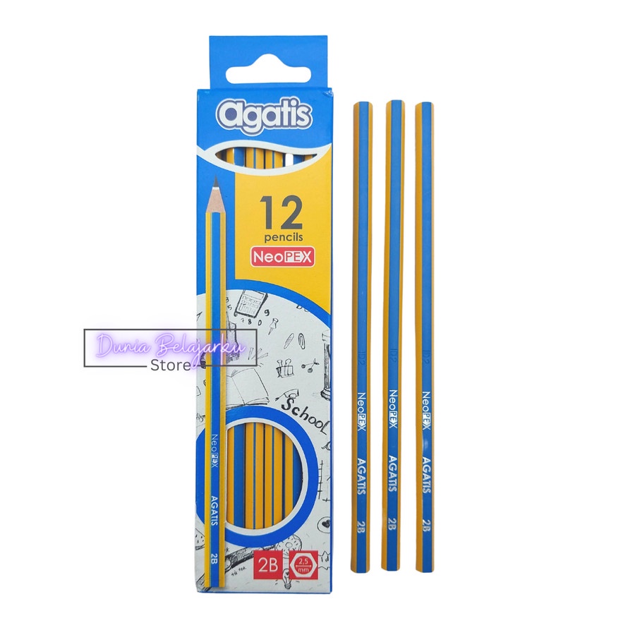 Neopex AGATIS Hexagonal Pencil 2B AGATIS Pencil Pack of 12pcs | Shopee ...