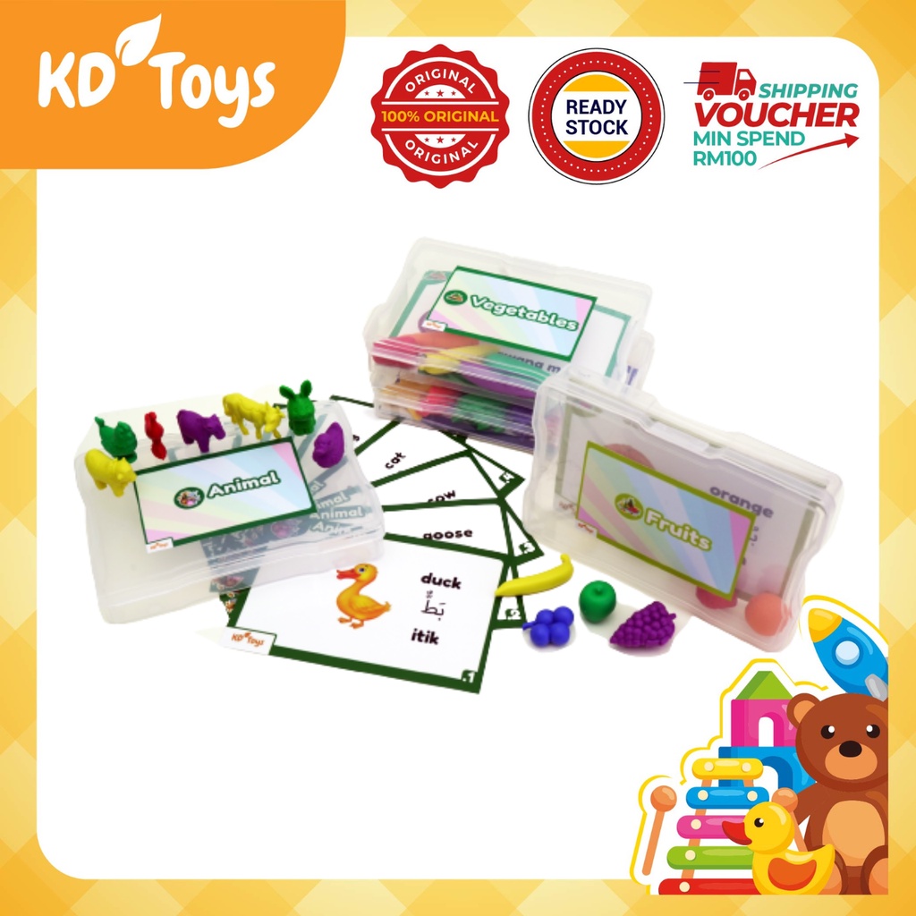 16 THEMATIC Early Learning FLASHCARD KIT with box FREE Animal,Insect ...