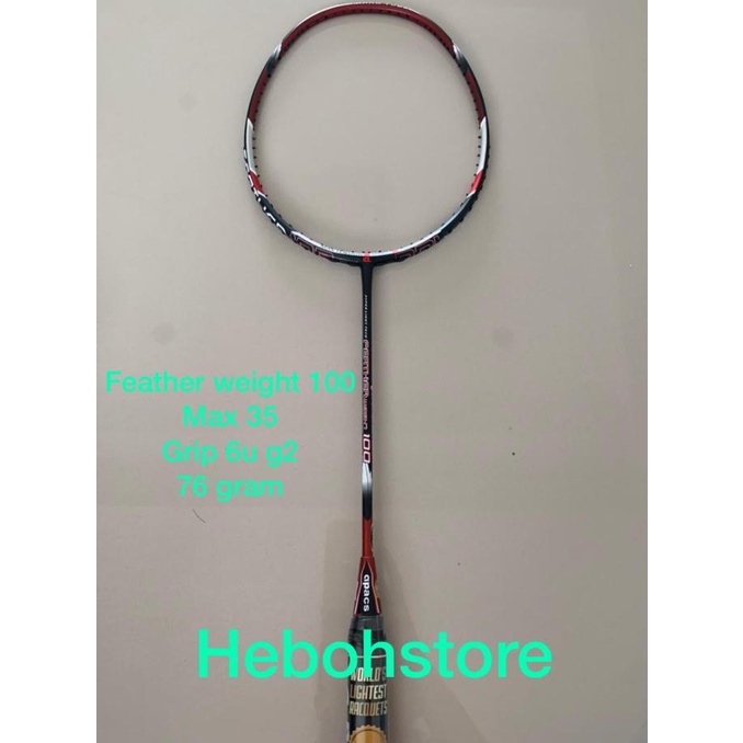 Apacs FEATHER WEIGHT Badminton Racket 100 grip 6U G2 76 gram 35 lbs ORI ...