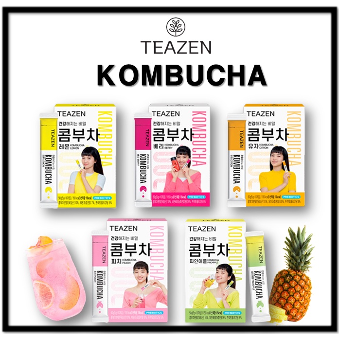 [TEAZEN] KomBuCha10Tea 5 Flavors ( Lemon / Berry / Yuja / Peach / PineApple ) | Shopee Malaysia