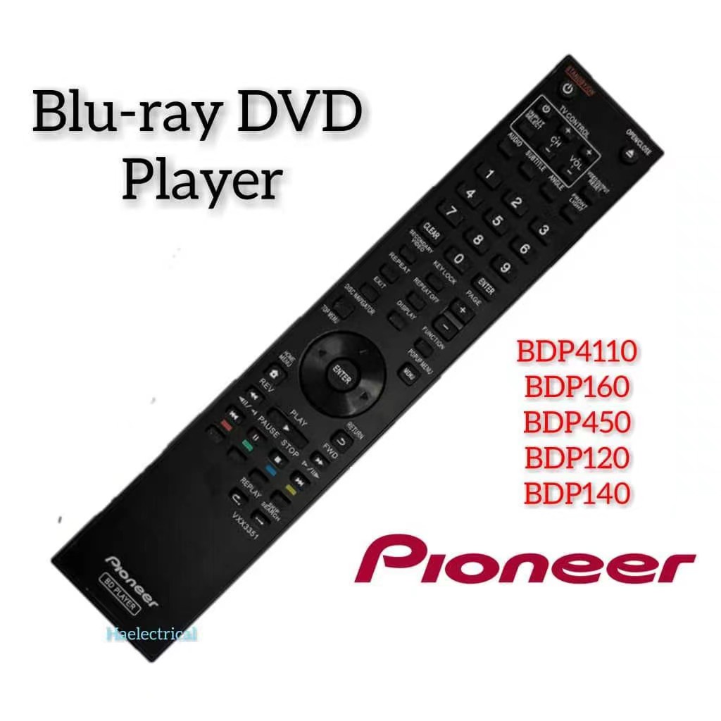 Pioneer BluRay DVD Player Remote Control BDP4110 BDP160 BDP450 BDP120 ...