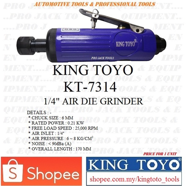 KT-7314 ~ 2025 Original KING TOYO 1/4" Air Die Grinder | Shopee Malaysia