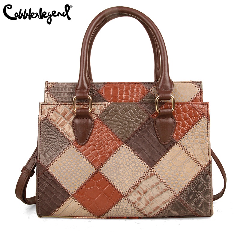 genuine leather tote bag fashion beg tangan wanita Retro handbag women ...