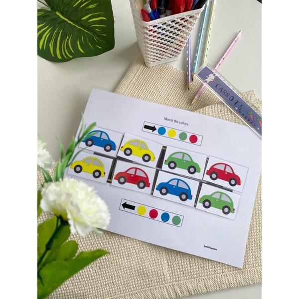 [003] Car Direction & Color Worksheet Activity for toddler / early ...