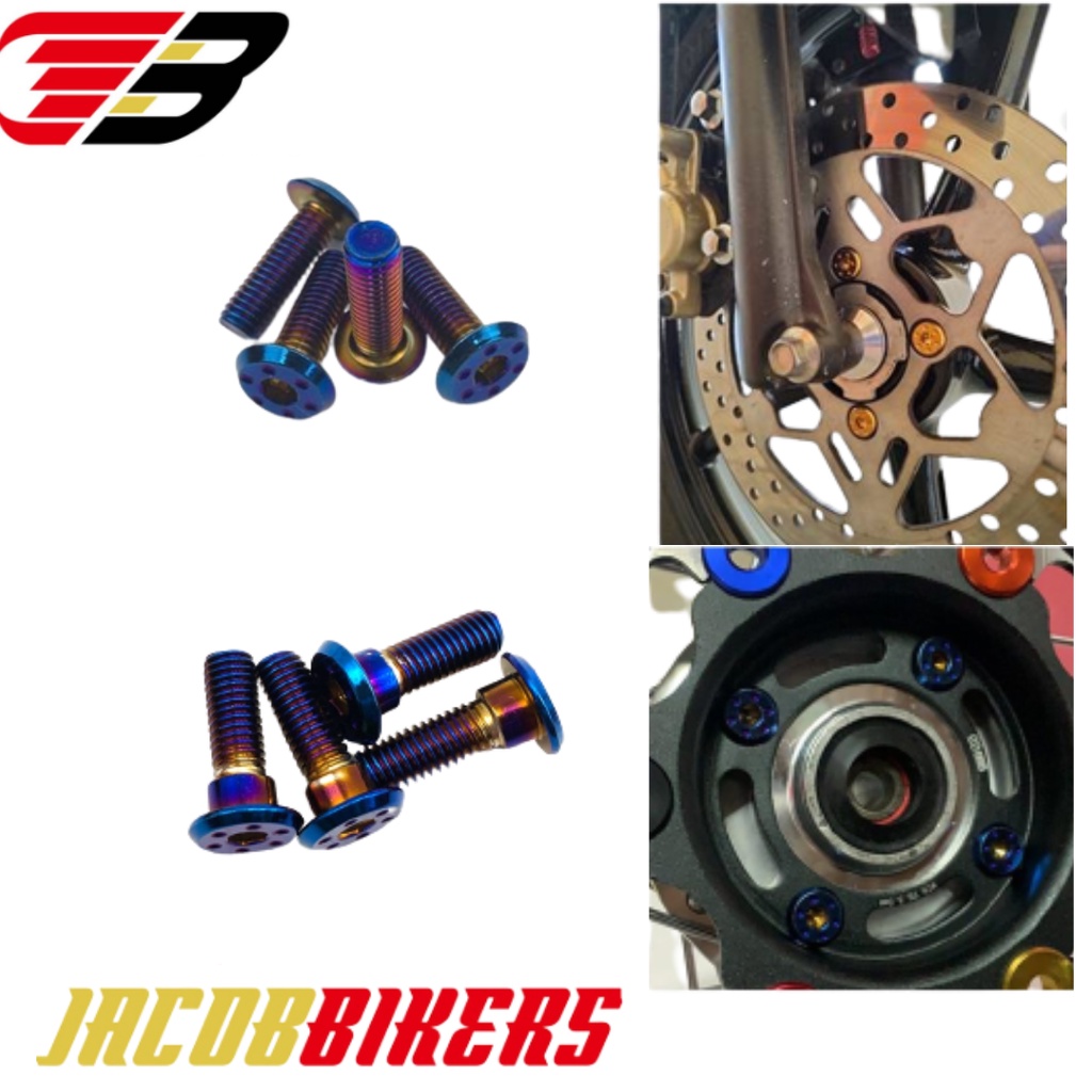 YAMAHA HONDA Front Disc Plate Screw Bolt Titanium M8 x 25mm Skru Piring ...