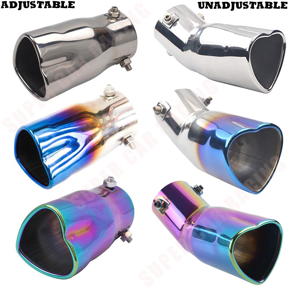 Universal Heart Shape Car Exhaust Muffler Tip Stainless Steel Pipe ...