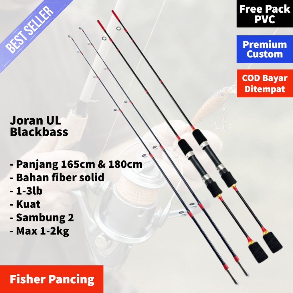 Shrimp Rod UL BLACKBASS solid Fiber 1-6lb 165cm And 180cm | Shopee Malaysia