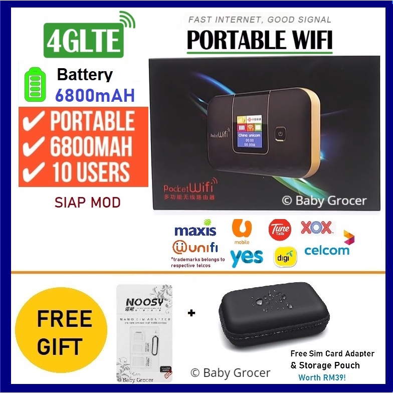 4G LTE Pocket Wifi Portable Mifi MF680 E5770 Siap Mod Support Unlimited ...