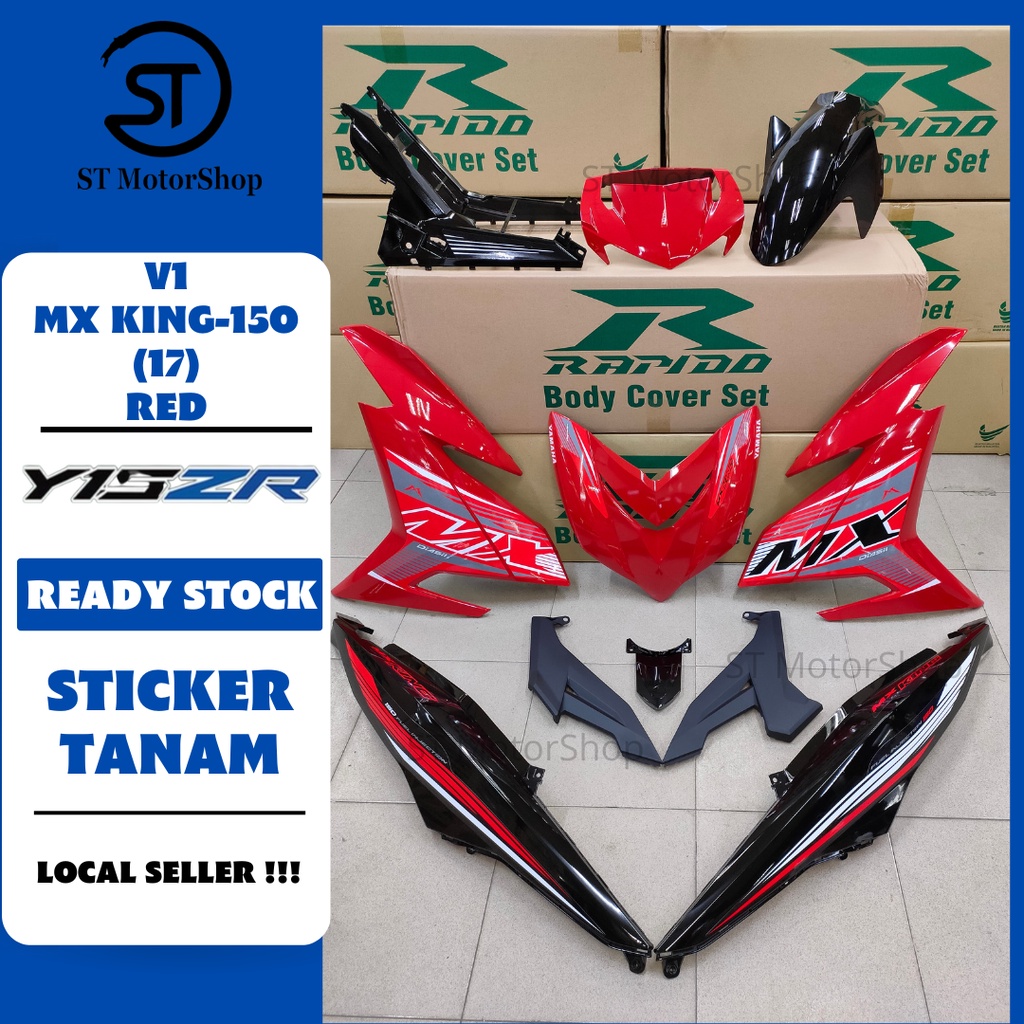 YAMAHA Y15 Y15ZR V1/V2 MX KING-150 (17) RED COVER SET (STICKER TANAM ...