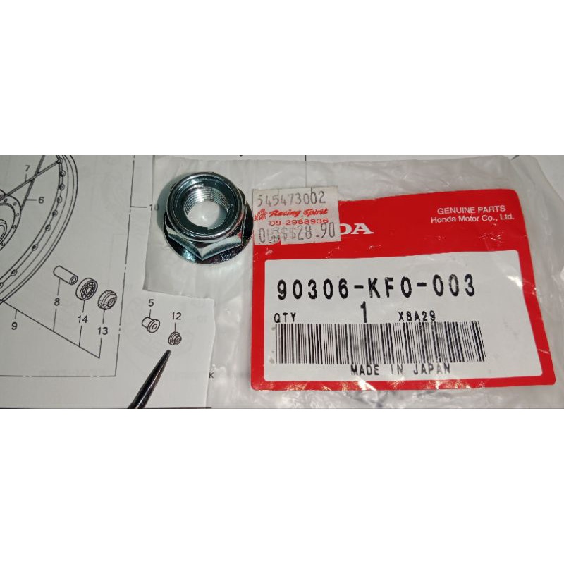 Ex5 Dream Tayar Nut 90306-KF0-003 Original Honda Made in Japan | Shopee ...