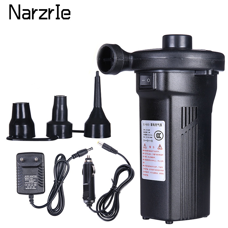 Electric Air Pump Inflator 12V Air Compressor 220V Battery Rechargeable ...