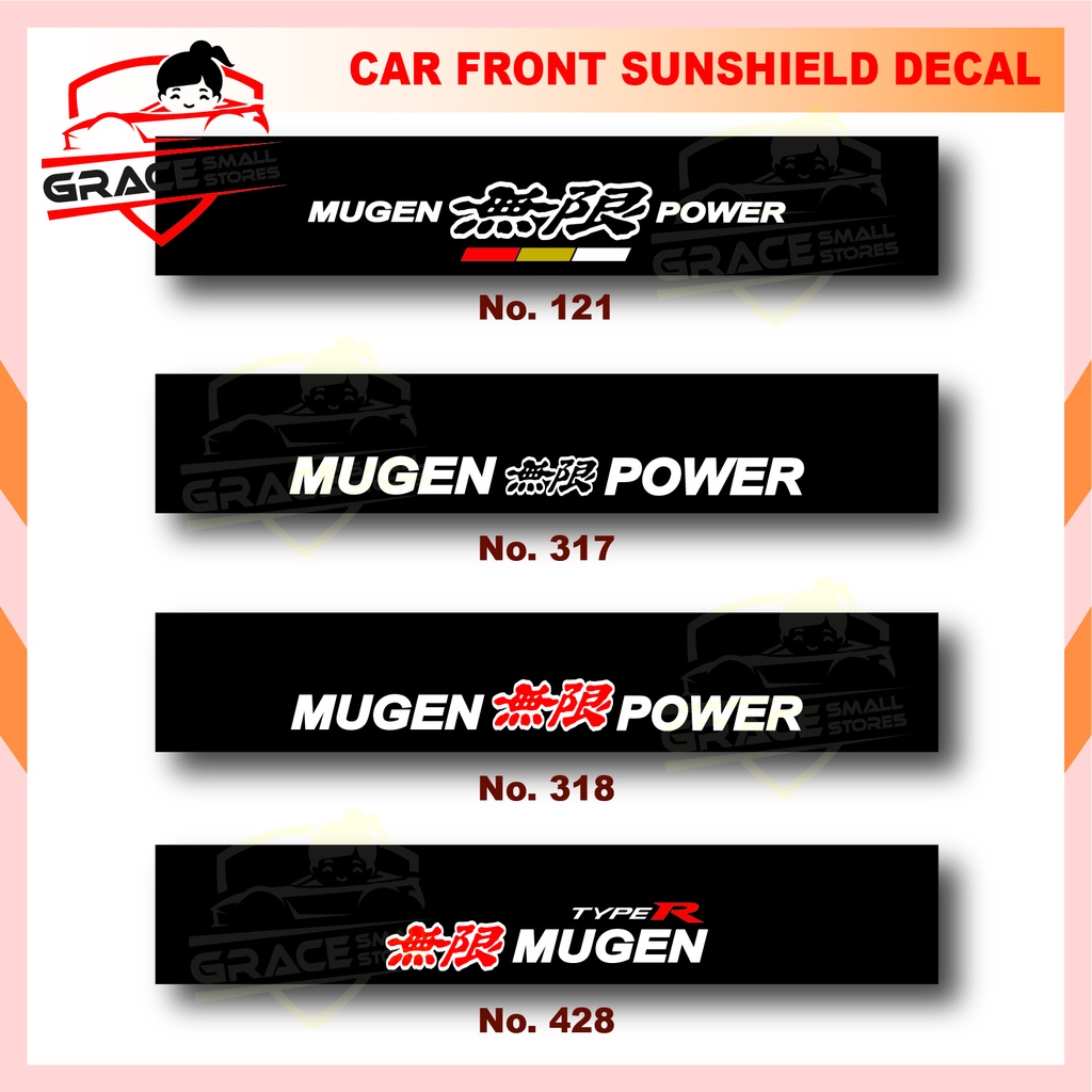 Honda Front Windscreen Windshield Window Sticker Mugen Power Civic X ...