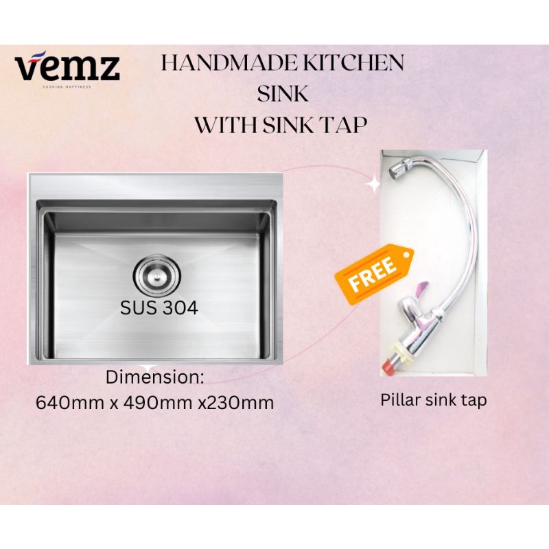 Vemz handmade kitchen sink | Shopee Malaysia