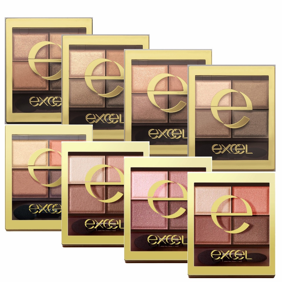 Japan EXCEL Skinny Rich Shadow Eyeshadow 4 colors Eye Shadow 8 Types ...