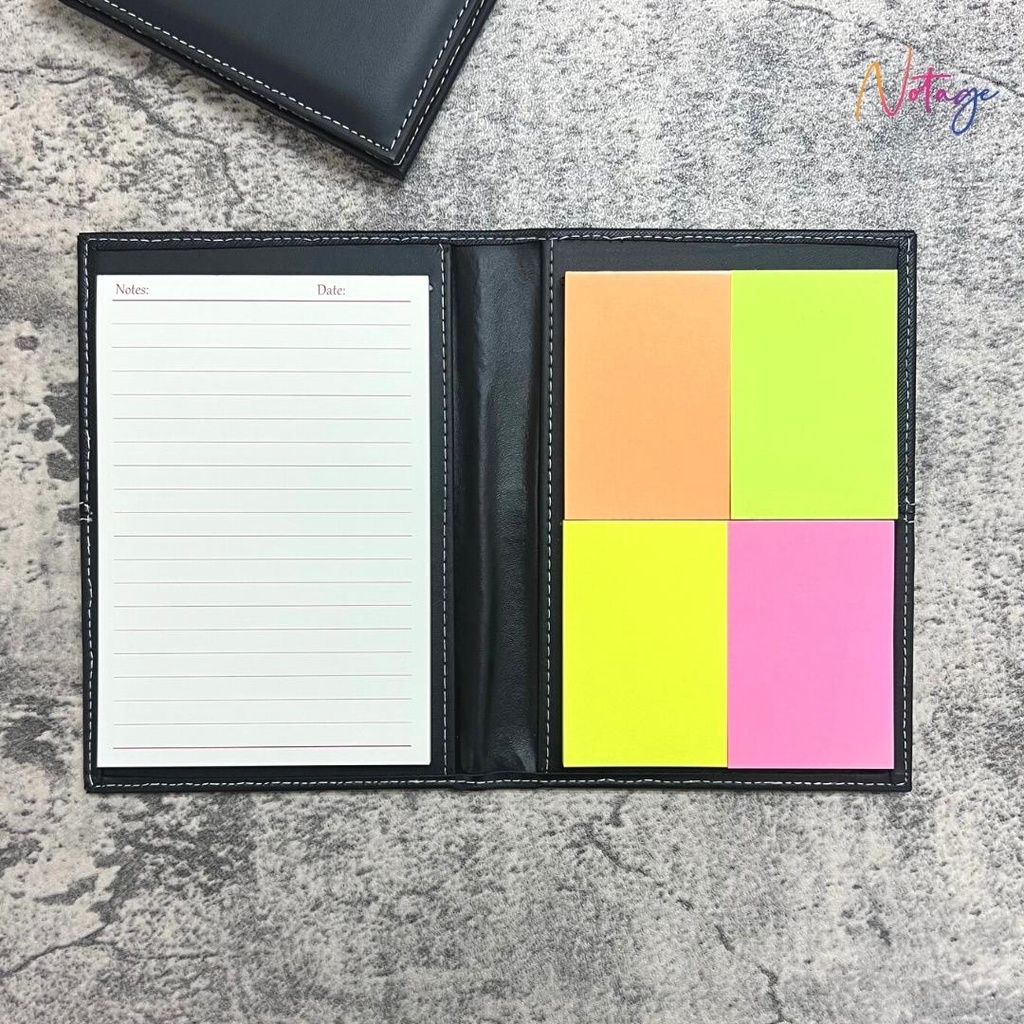 PU Cover Combi Memo Note with Memo Pads and 4 Colour ReStick Notes ...