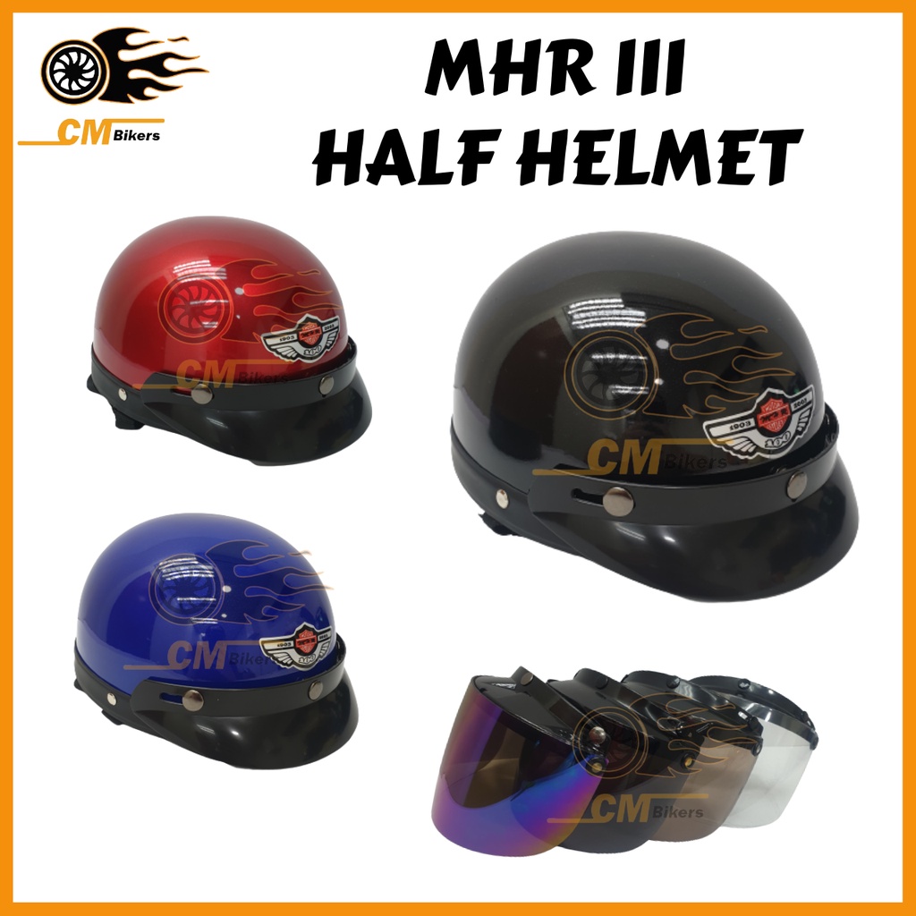 MHR Helmet Separuh 1/2 Half Cut MHR III Half Cut Turtle Helmet Steng ...