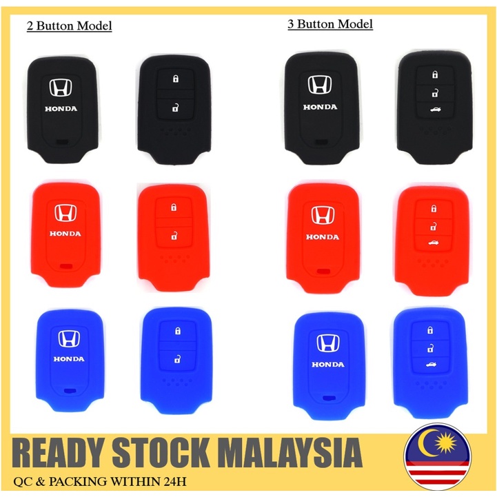 Honda City Accord CRV Jazz HRV BRV Silicone Case Smart Key Cover Push ...