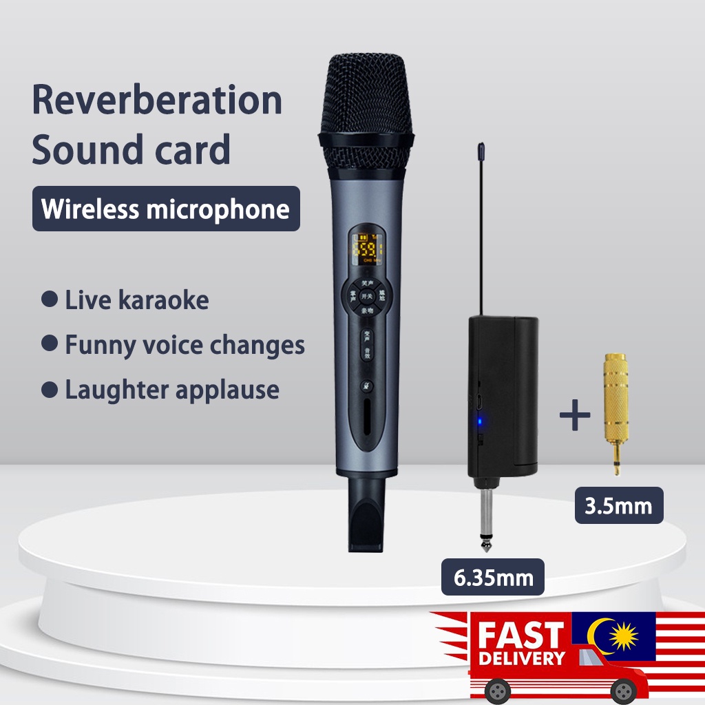 Wireless Microphone UHF Professional Handheld Sound Card Mic For Party ...