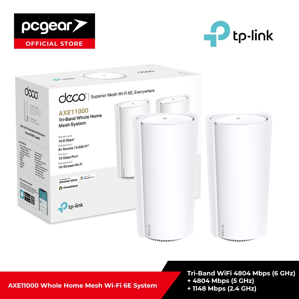 TP-Link Deco XE200 AXE11000 Whole Home Mesh Wi-Fi 6E System (Tri-band ...