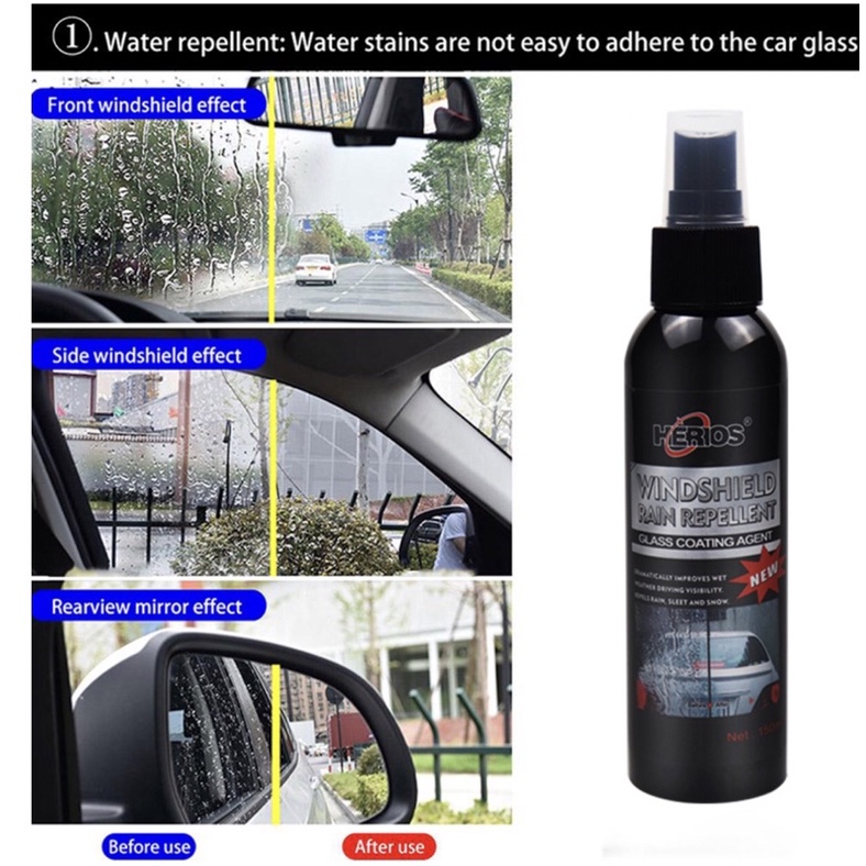 ANTI RAIN SPRAY, WINDSHIELD RAIN REPELLENT SPRAY GLASS COATING ...