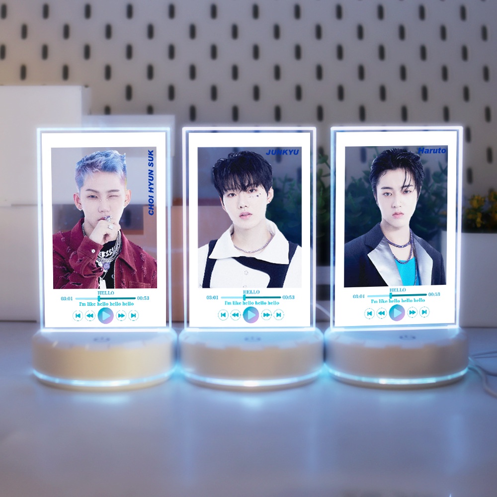 Kpop TREASURE HELLO Colorful Night Light LED Acrylic Table Lamp ...
