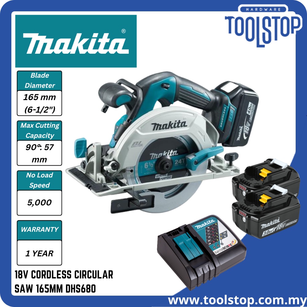 MAKITA 18V CORDLESS CIRCULAR SAW 165MM DHS680 | Shopee Malaysia