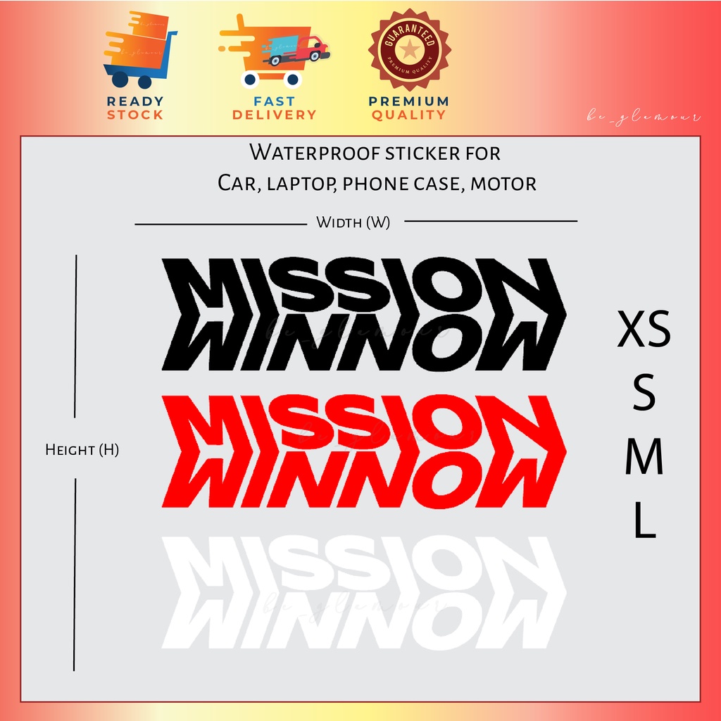 Mission Winnow sticker Reflective ferrari Stiker racing Kereta pantulan ...