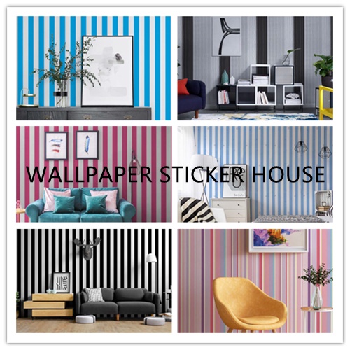 45CMx1000CM Wallpaper Jalur PVC Self Adhesive Sticker Wallpaper Dinding ...