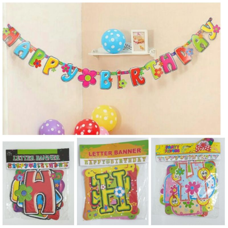 [CLEARANCE] Colorful Happy Birthday Letter Banners Bunting Theme Party ...
