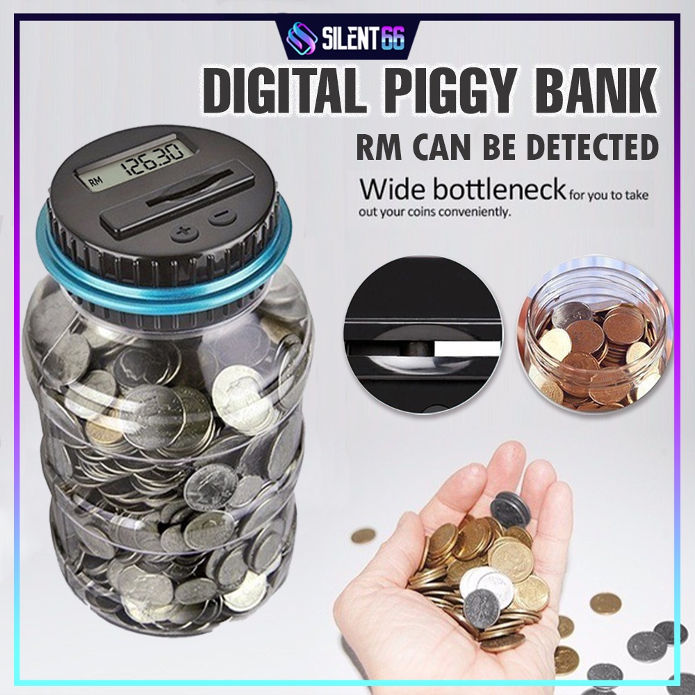 READY STOCK Cute TABUNG DIGITAL Coin Bank malaysia syiling Clear Coin ...