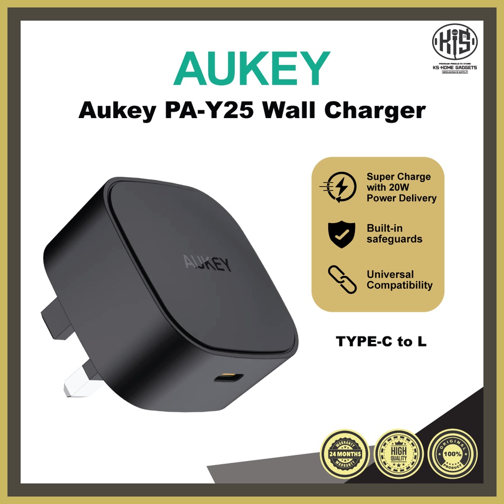 Aukey PA-Y25 20W USB C Mini Charger 20W USB-C Nano fast Chargers for IP ...