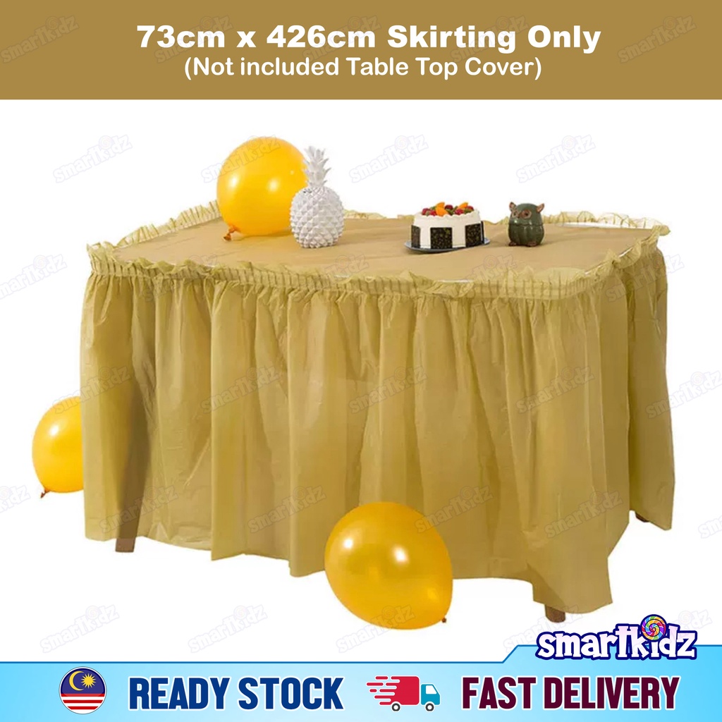 [1pcs] PEVA Disposable Party Table Skirting | Meja Birthday Festival ...