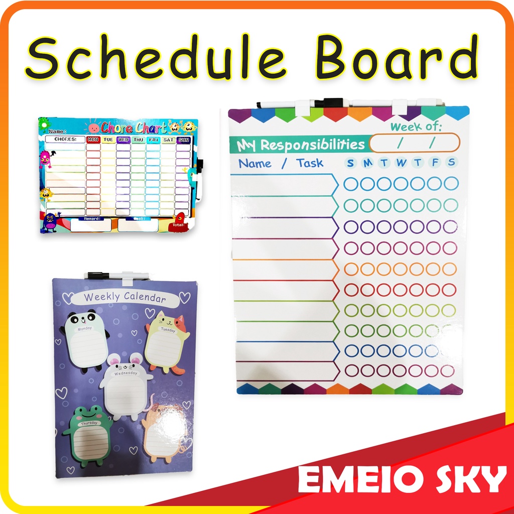 Rewriteable Monthly Weekly Schedule Time Table Planner Writing Board ...