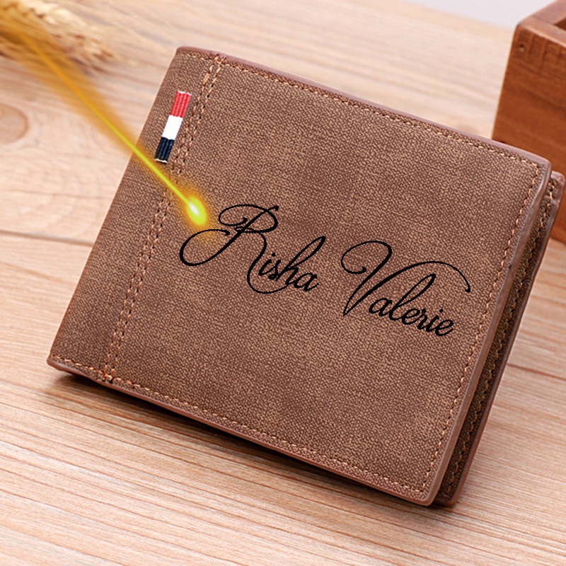 Personalized Name Men's Wallets Fashion Leather Wallet for Men Tri-fold ...