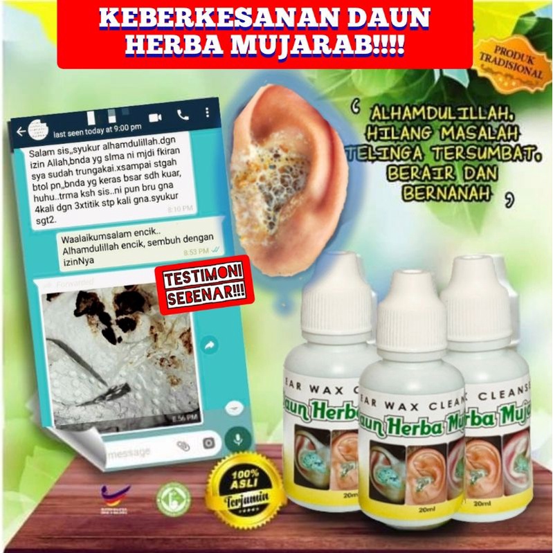 UBAT PENCUCI TELINGA DAUN HERBA MUJARAB 20ML / 30ML | Shopee Malaysia