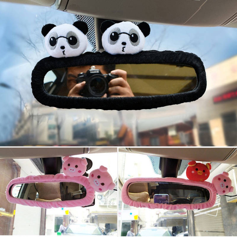 Rearview Mirror Cover Cute Cartoon Car Mirror Cover Creative Lady Car ...