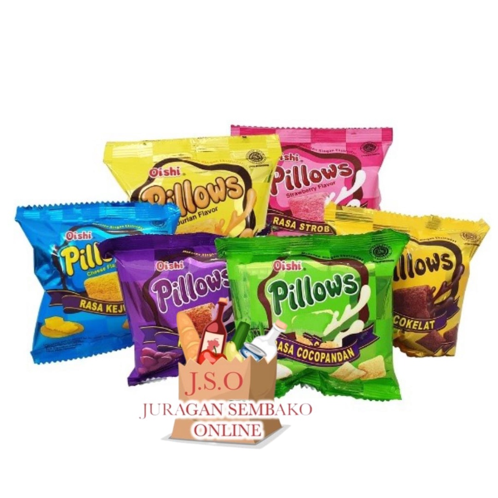 ( Jso ) Oishi Pillows Renceng fill 10 bks x 12gr Pillow All Variants ...