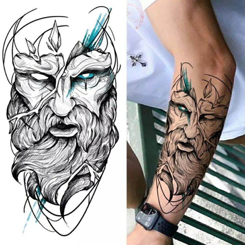 Viking Temporary Tattoo 11x5 cm Waterproof Temporary Tattoo | Shopee ...
