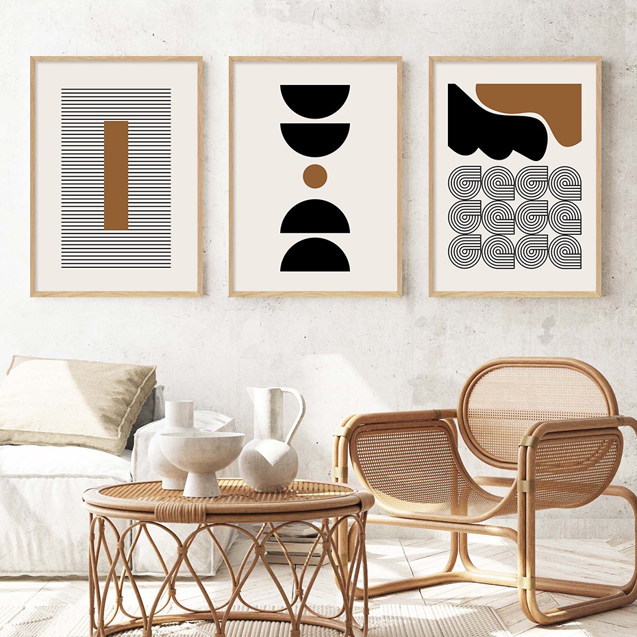 Modern Abstract Geometric Line Mid Century Posters Canvas Painting ...