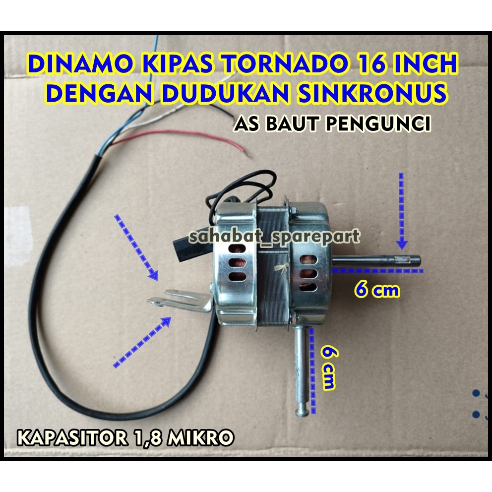 Tornado FAN DYNAMO 16 INCH AS MODEL BOLT LOCK WITH SINKRONUS STAND ...