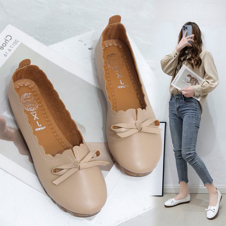 Casual Flat Shoes MFW02-W18 Woman Casual Ribbon Faux Suede | Shopee Malaysia