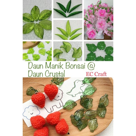 Daun Acrylic/Daun Manik/Manik Bonsai Daun/Daun Arcylic/Daun Kristal/DIY ...