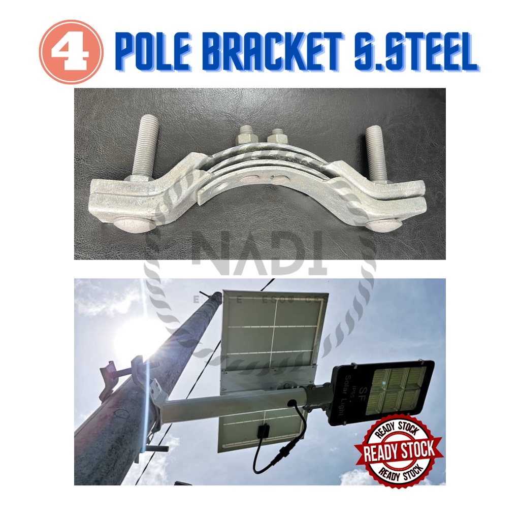 Bracket Lampu Solar Jalan Untuk Tiang Bulat Besar / Kecil Diameter +-20 ...