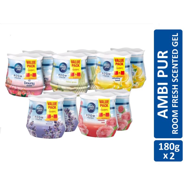 [SUPER VALUE] Ambi Pur Room Fresh Air Refreshing Gel Twin Pack (180g x 2) | Shopee Malaysia