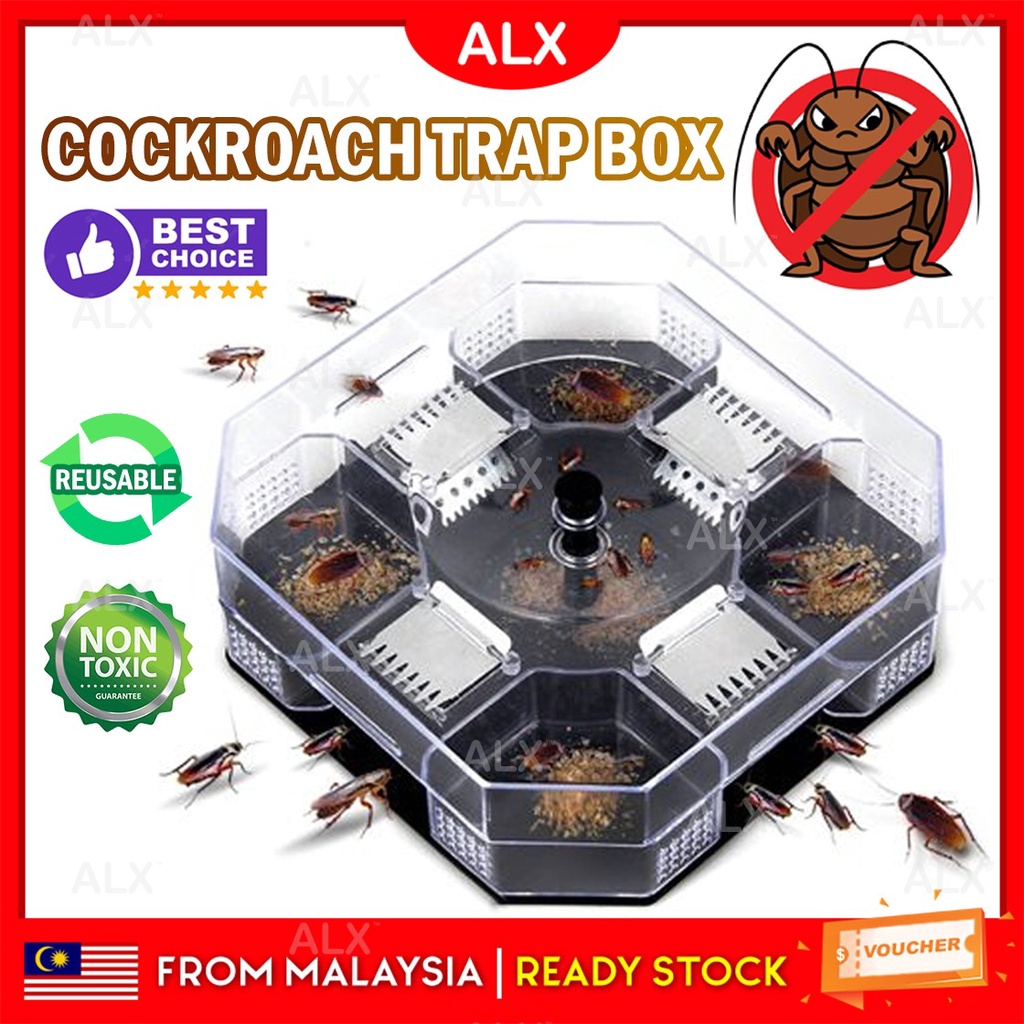 ALX Reuseable Cockroach Trap Box House Capture All Kind Roaches Non ...