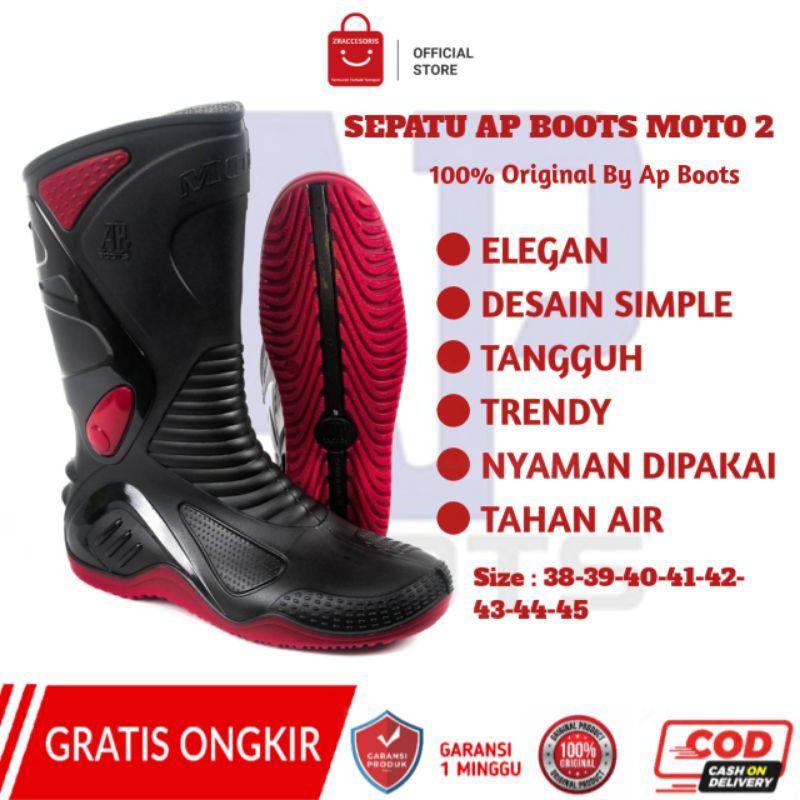 HITAM MERAH High BOOTS AP BOOTS AP BOOTS AP Moto2 Black Red BIKERS ...