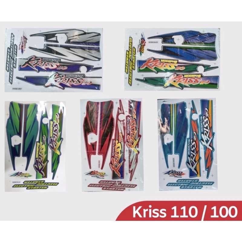 MODENAS KRISS 1 KRISS110 KRISS100 (2TH) STRIPE BODYSET STICKER COVERSET ...
