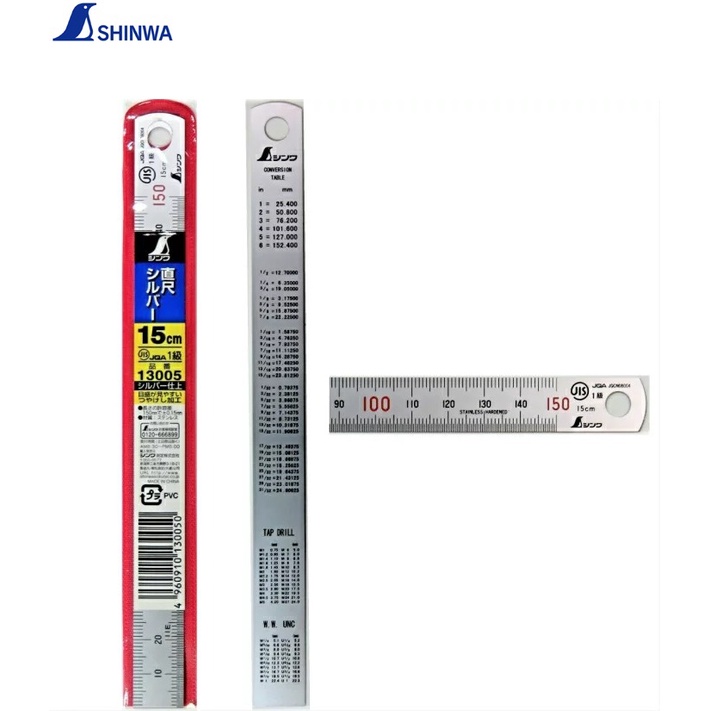 Shinwa Stainless Steel Ruler Hard Chrome Finish JIS Grade 1 | Shopee Malaysia